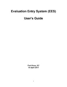 EES Army - Evaluation Entry System (EES) Army Login
