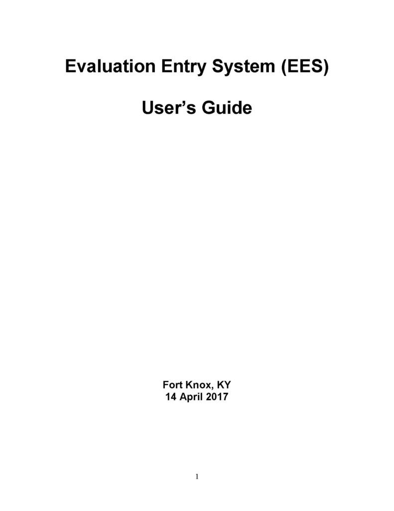 EES Army - Evaluation Entry System (EES) Army Login